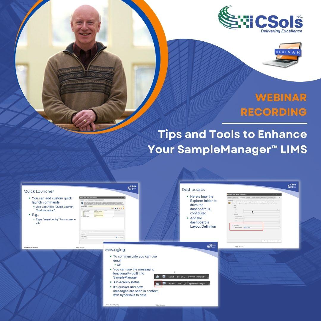 Webinar Request: Tips and Tools to Enhance Your SampleManager™ LIMS